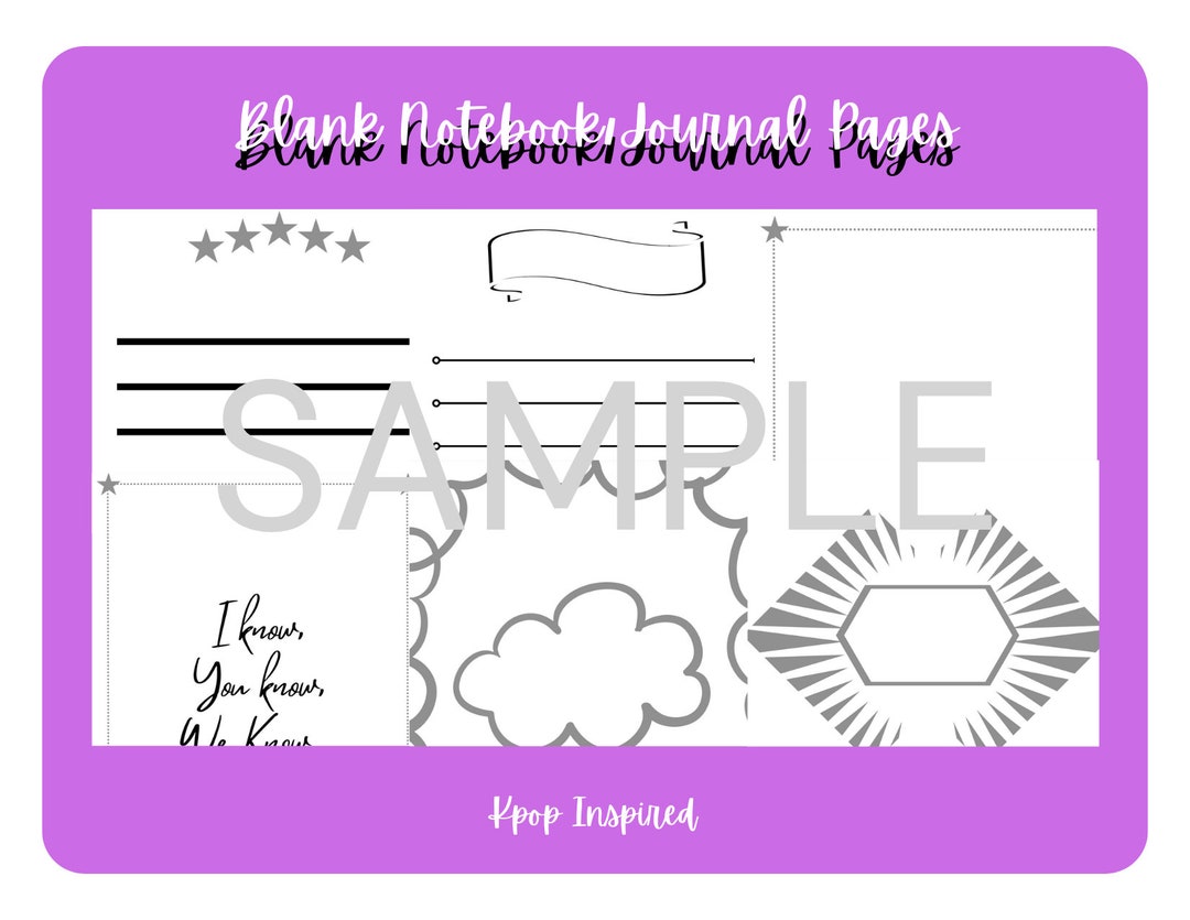 Printable Notebook Pages - Etsy
