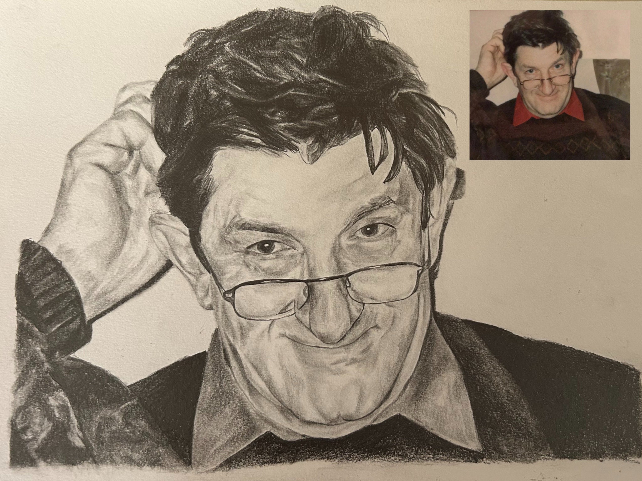Hand Drawn Portraits | Drawings of Loved Ones Added In - Etsy