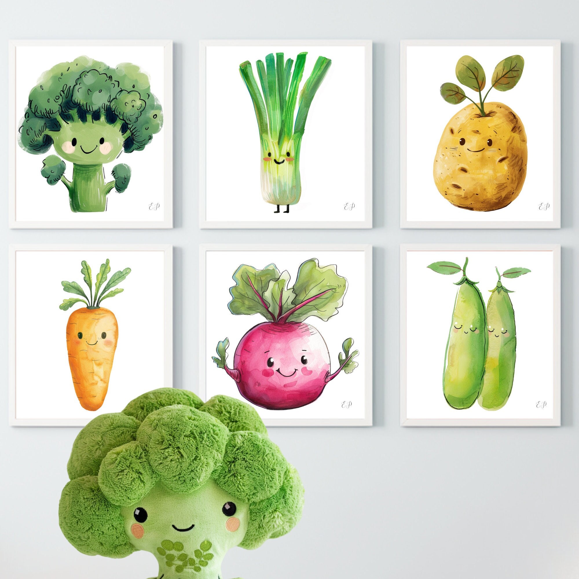 Cute & Happy Vegetables Prints | Children Bedroom | Playroom | Nursery ...
