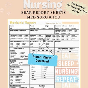 Nursing Template: SBAR Nurse Report Sheets. Fun, Nursing Humor ...
