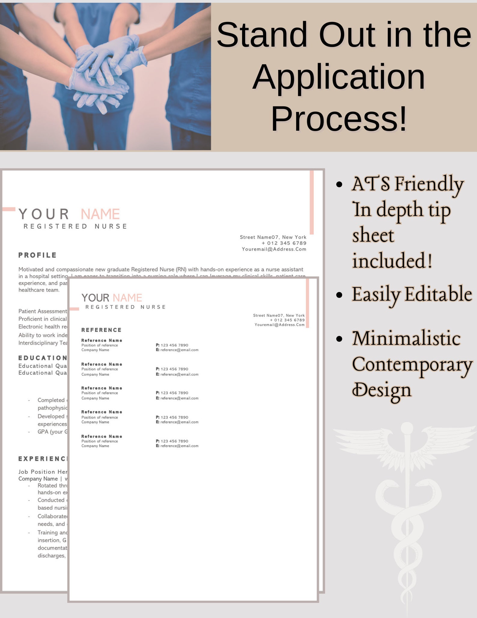 New Grad Nursing Resume Template Bundle, Professionally Drafted Sample ...