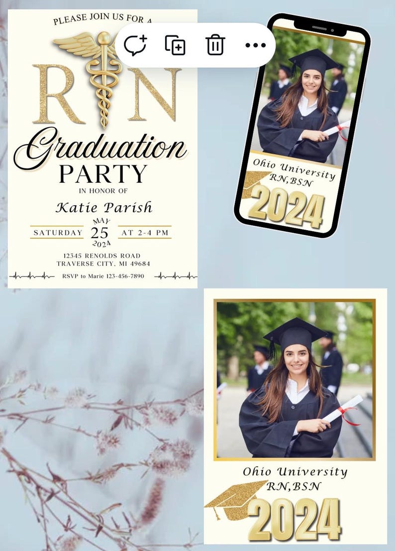 Nurse Graduation Party Invitation: RN, BSN (digital Download) - Etsy