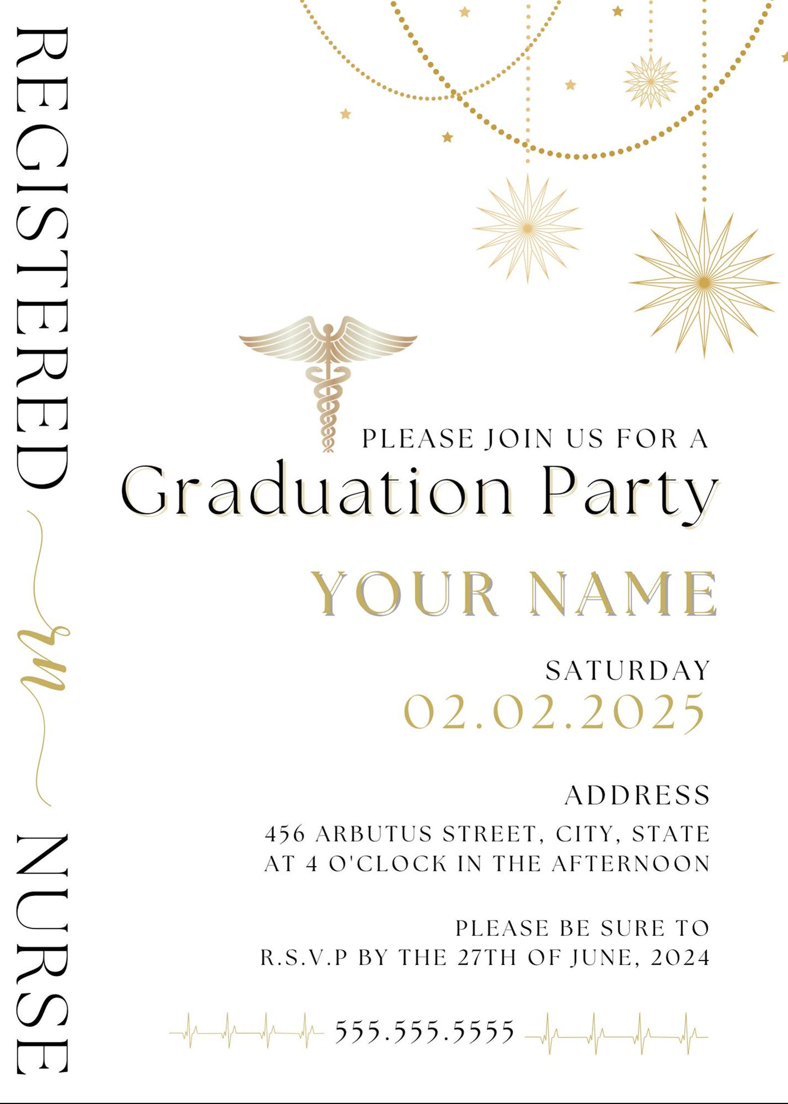 Nurse Graduation Party Invitation Template (digital Download) - Etsy