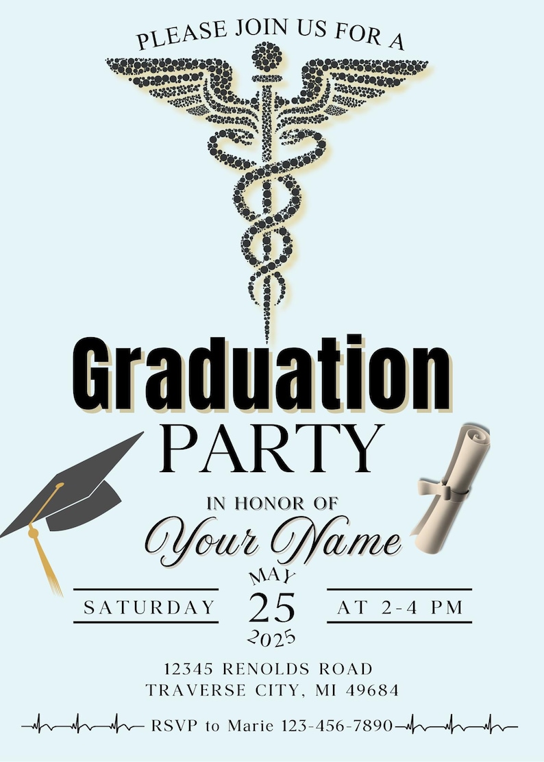 Nurse Graduation Party Invitation Template (digital Download) - Etsy