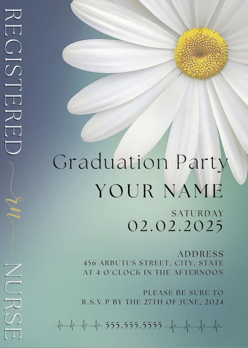 Nurse Graduation Party Invitation Template (digital Download) - Etsy