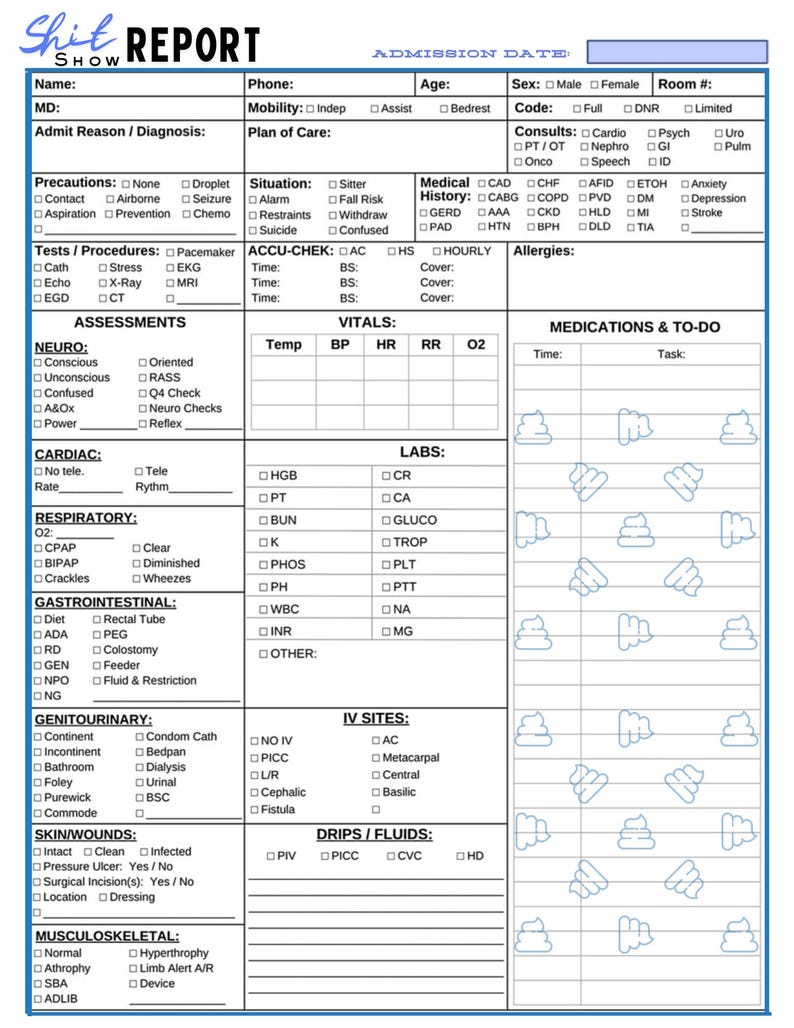 Nursing Template: SBAR Nurse Report Sheets. Fun, Nursing Humor ...