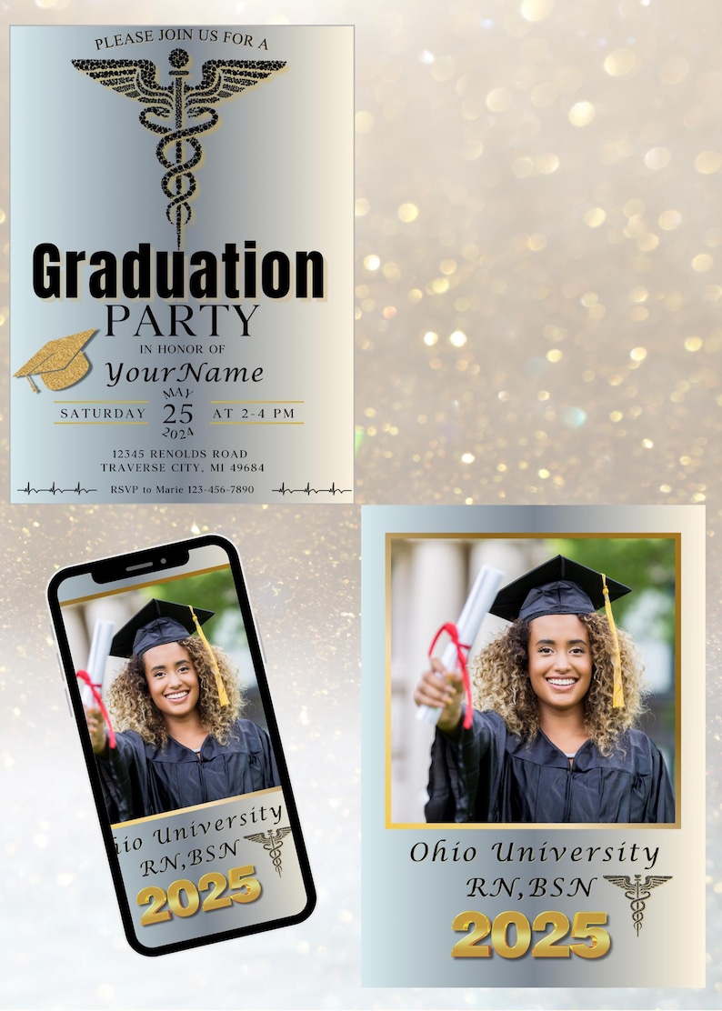 Nurse Graduation Party Invitation Template (digital Download) - Etsy