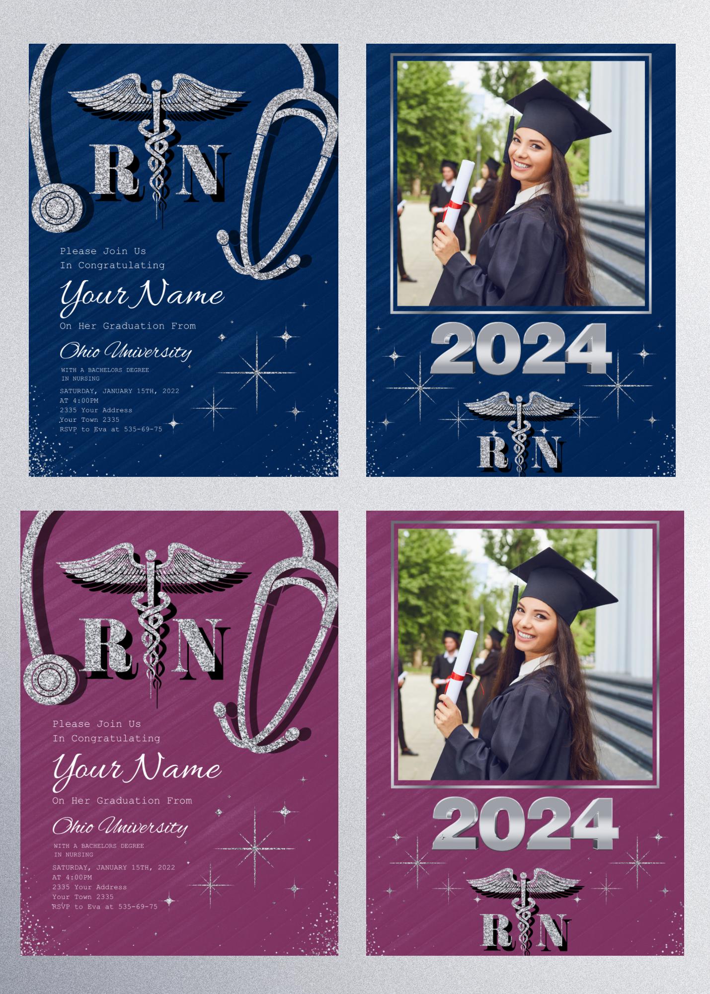 Nurse Graduation Invitation Template: RN, BSN (digital Download) - Etsy