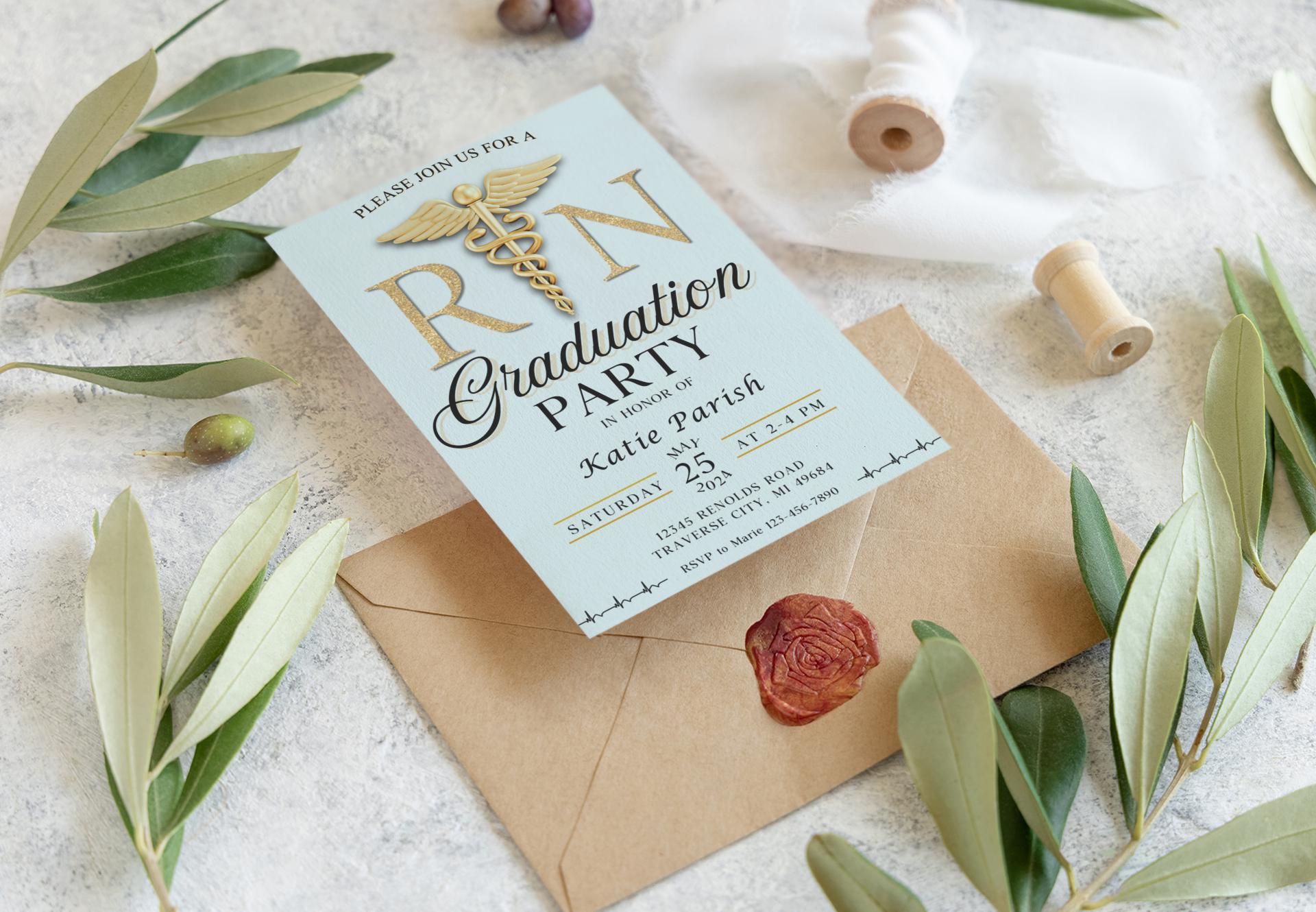 Nurse Graduation Party Invitation: RN, BSN (digital Download) - Etsy