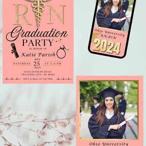Nurse Graduation Party Invitation: RN, BSN (digital Download) - Etsy
