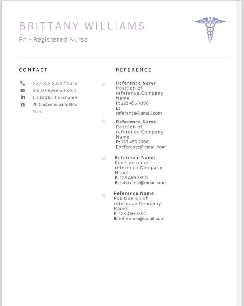 Nursing Resume Template: RN Bundle Digital Download, Editable, With ...