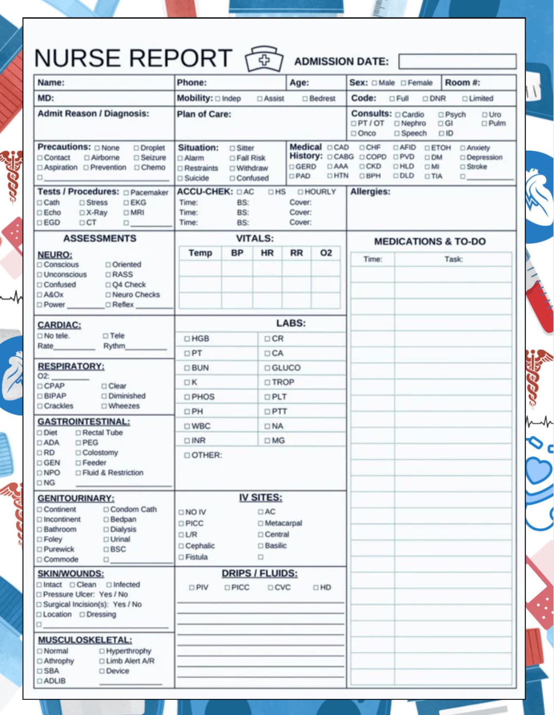 SBAR Nursing Report Template: Colorful Shift Handover Sheets (PDF) - Etsy