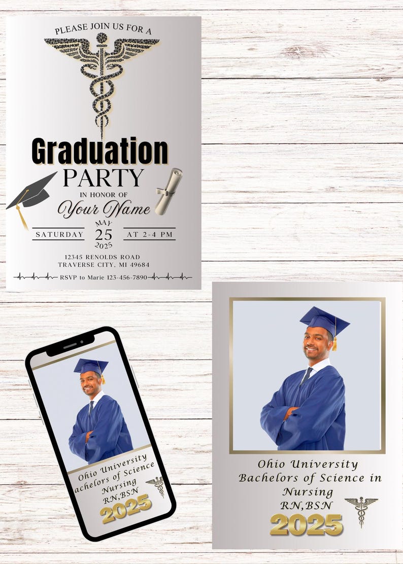 Nurse Graduation Party Invitation Template (digital Download) - Etsy
