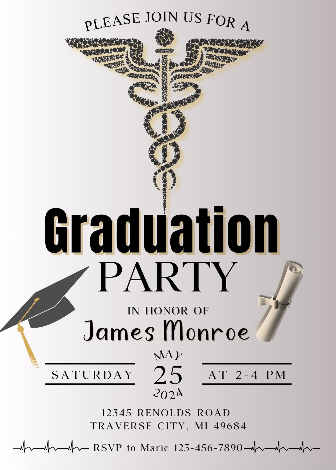 Nurse Graduation Party Invitation Template (digital Download) - Etsy