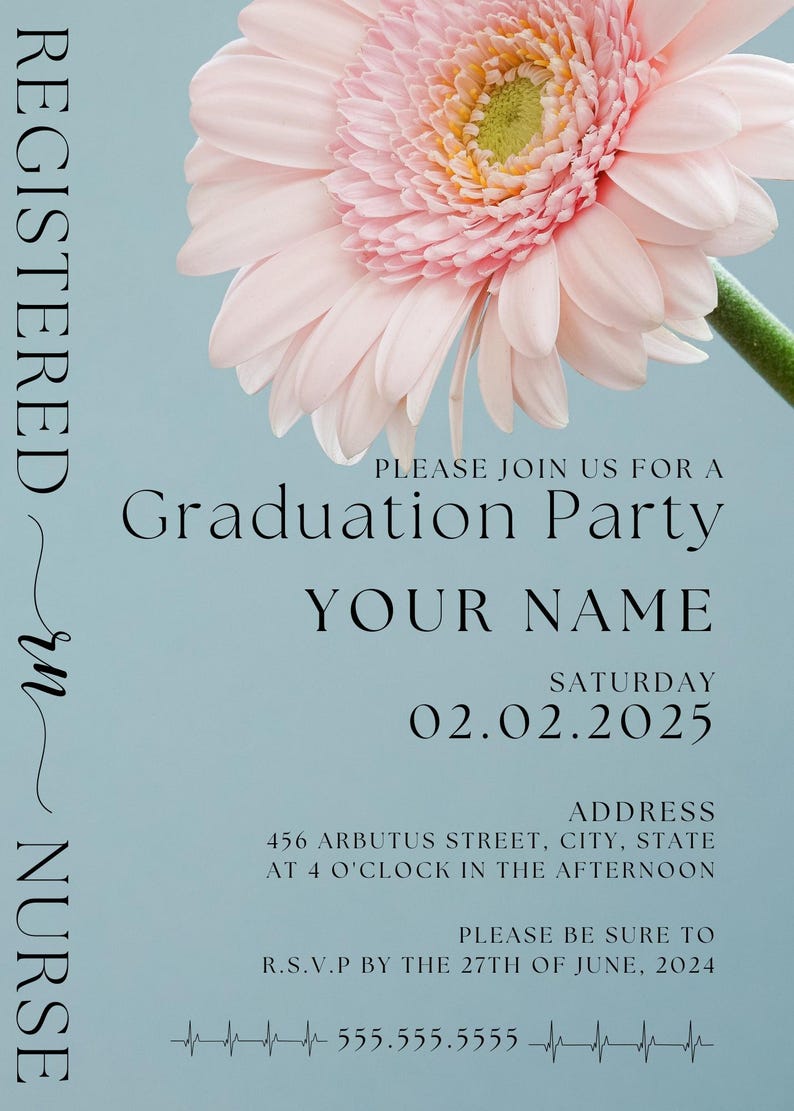 Nurse Graduation Party Invitation Template (digital Download) - Etsy