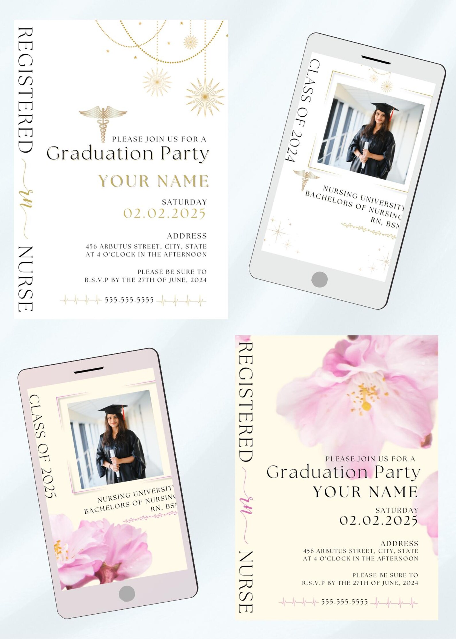 Nurse Graduation Party Invitation Template (digital Download) - Etsy