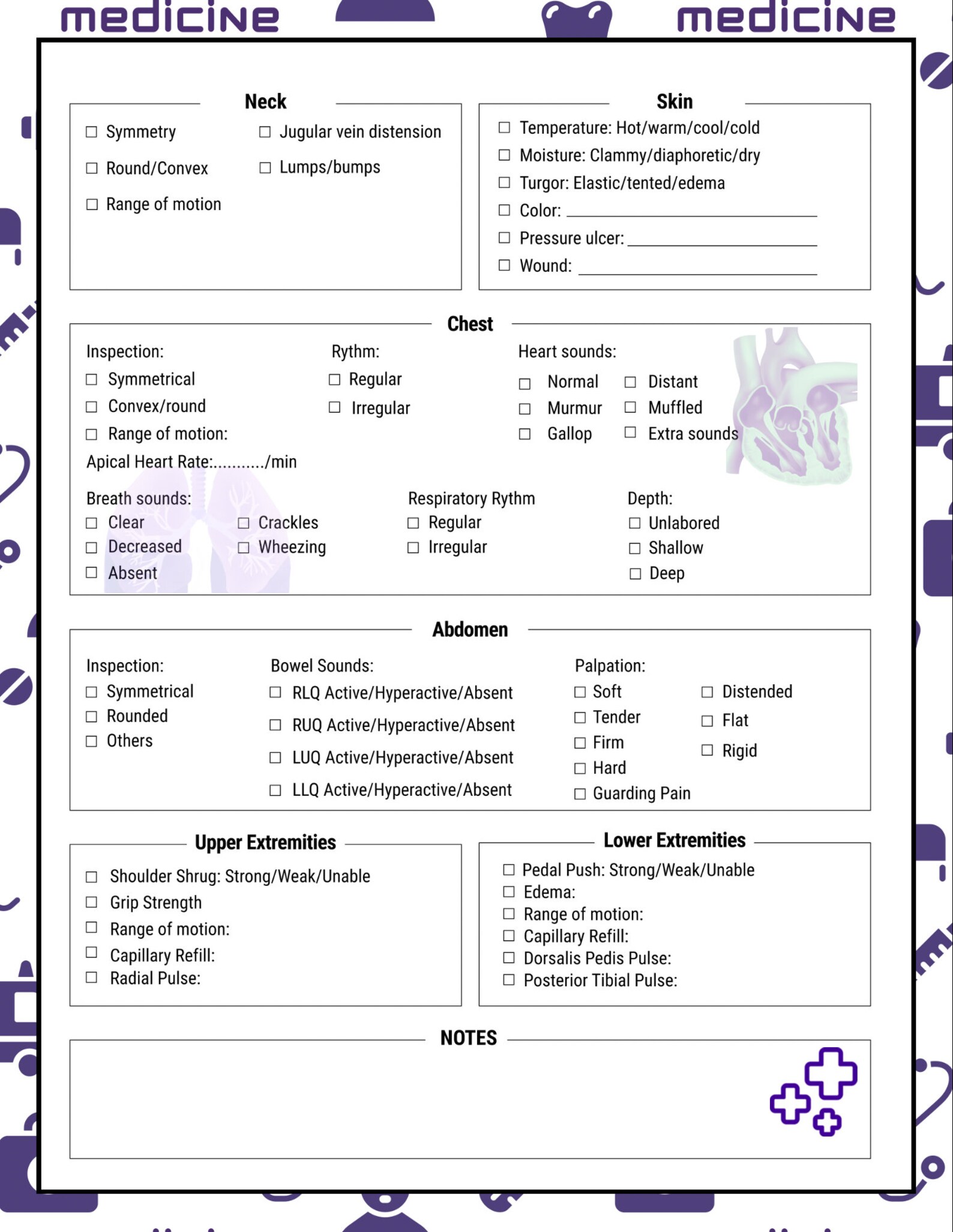 Nursing Health Assessment Template Bundle: SBAR, HA, Colorful Nurse ...