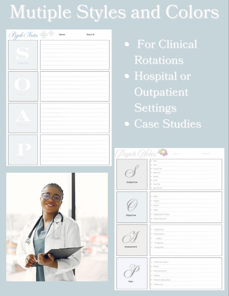 PMHNP SOAP Note Template Bundle: Psychiatry Progress Review (PDF) - Etsy UK