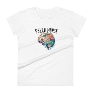 RN Psych Nurse Merch Women's Custom Behavioral Health, Unique Brain ...
