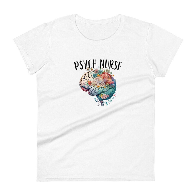 RN Psych Nurse Merch Women's Custom Behavioral Health, Unique Brain ...