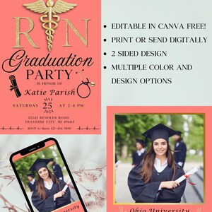 Nurse Graduation Party Invitation: RN, BSN (digital Download) - Etsy