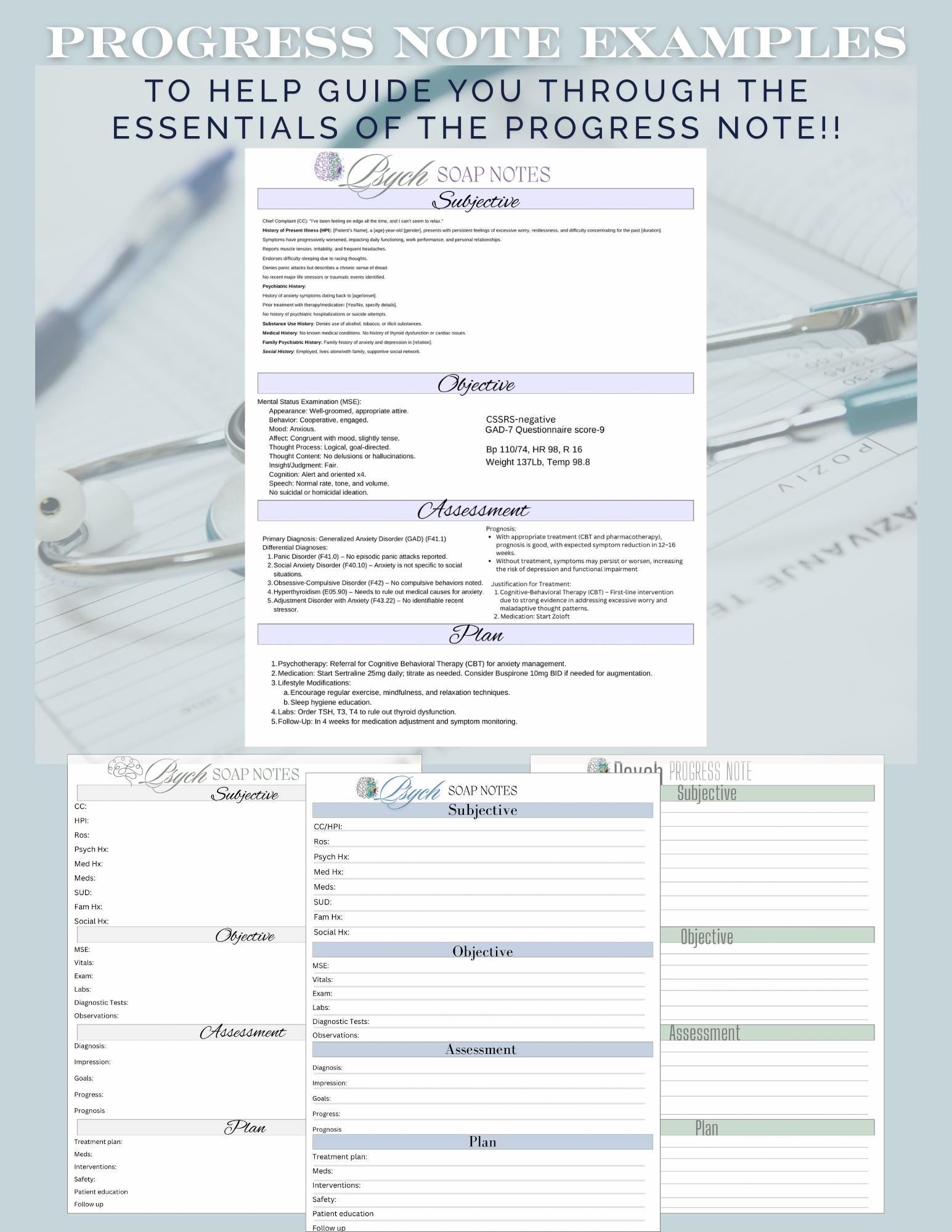 SOAP Progress Note: Psychiatric Nurse Practitioner, Pmhnp, Psychiatry ...