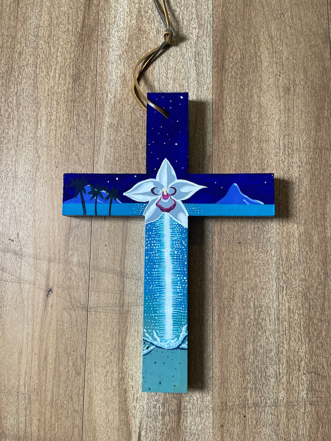 Hand Painted Cross by Brett Stokes Aloha Cross - Etsy