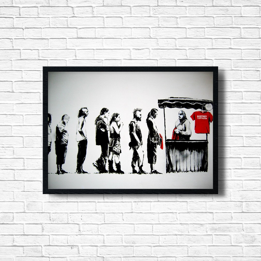 Banksy "destroy Capitalism" Graffiti Art Print: Urban Street Style - Etsy