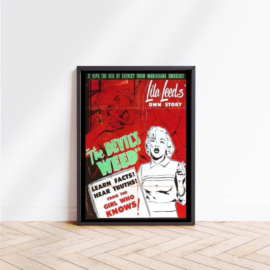 Lila Leeds 'the Devil's Weed' Poster: Retro Anti-drug Propaganda Art ...