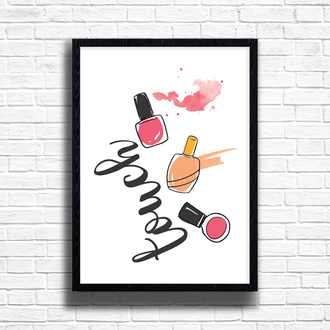 Motivational Nail Polish Art Print: Empowerment Quotations, Canvas ...