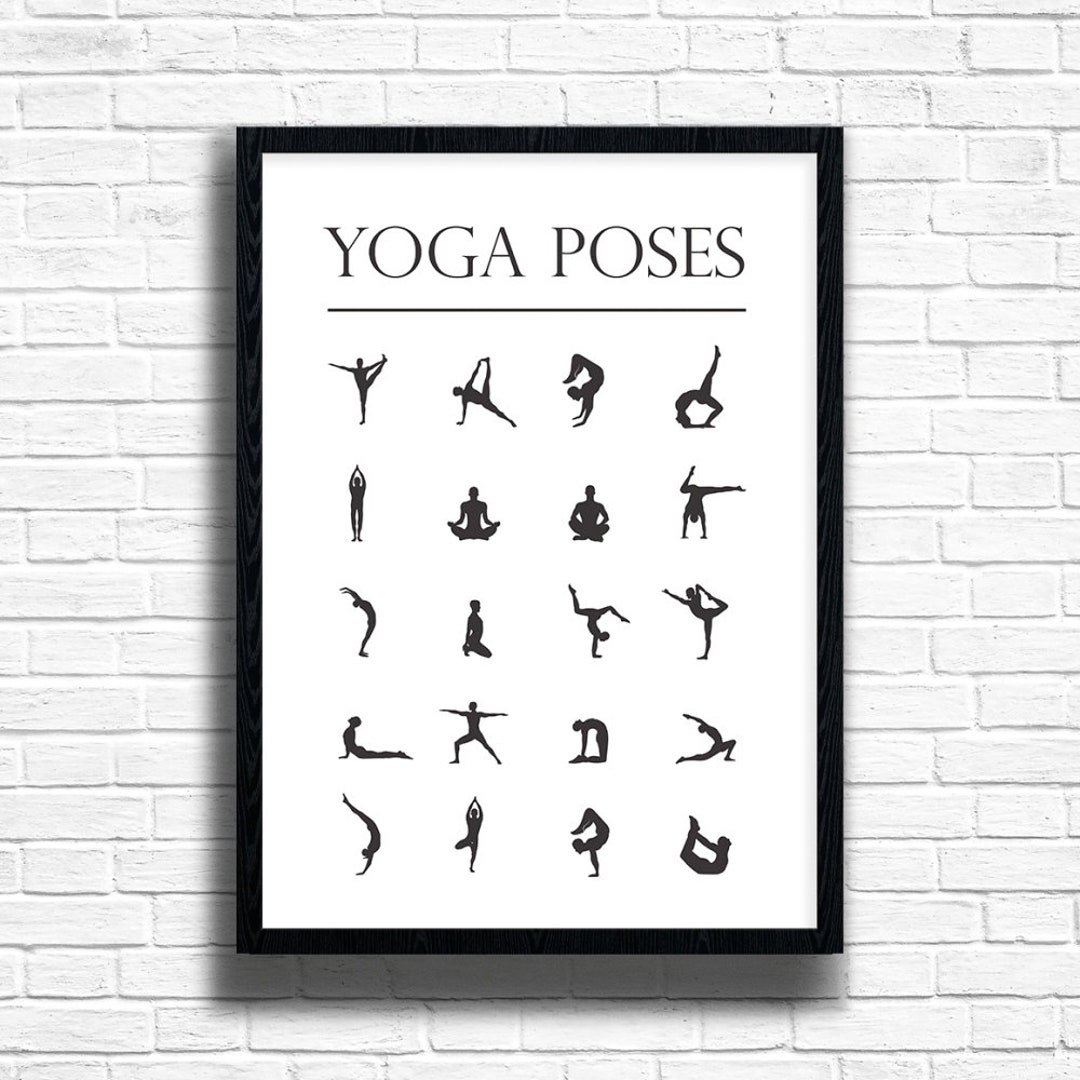Inspirations Unveiled: Yoga Poses Motivational Quotations Art Prints ...