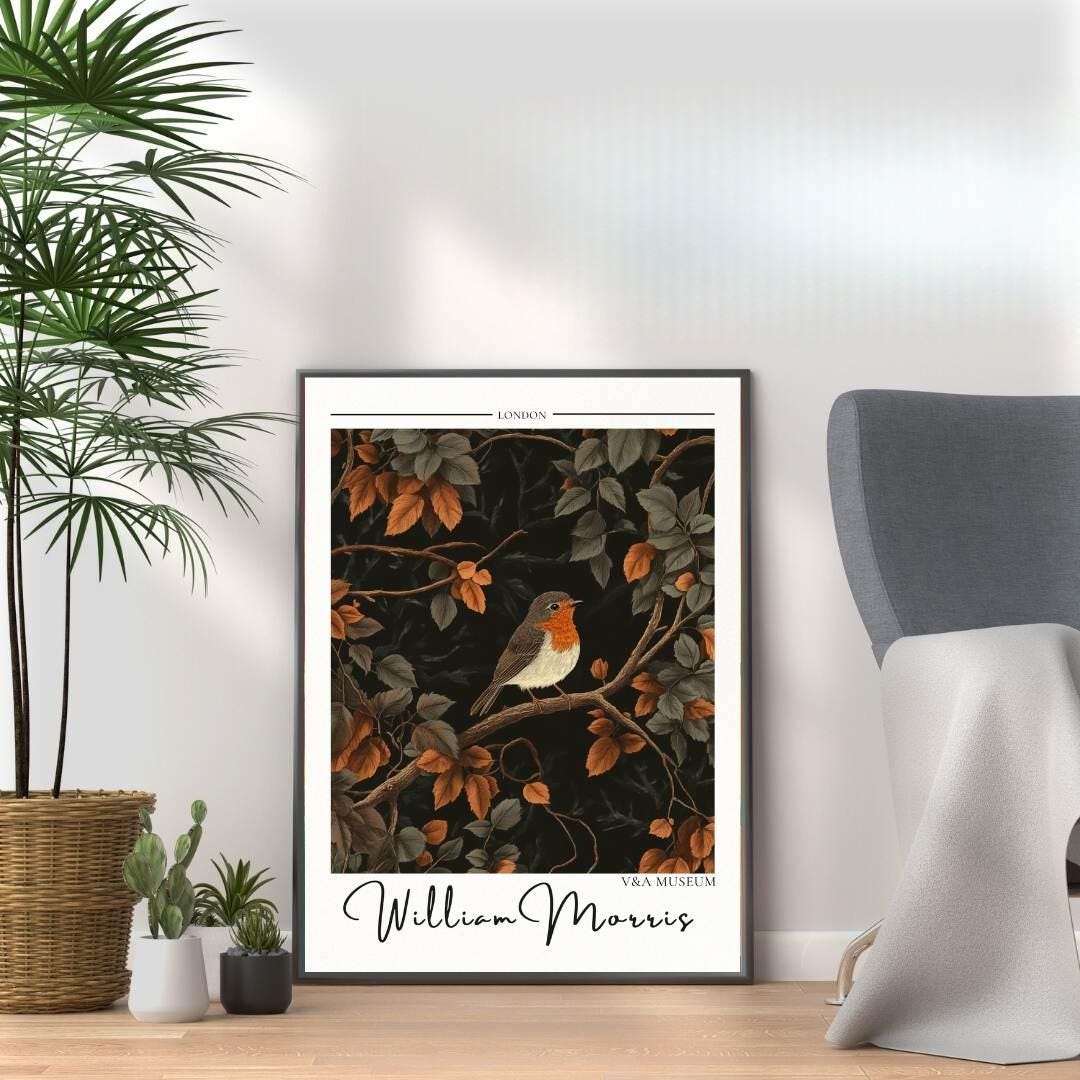 William Morris Robin Print: Vintage Botanical Wall Art - Etsy