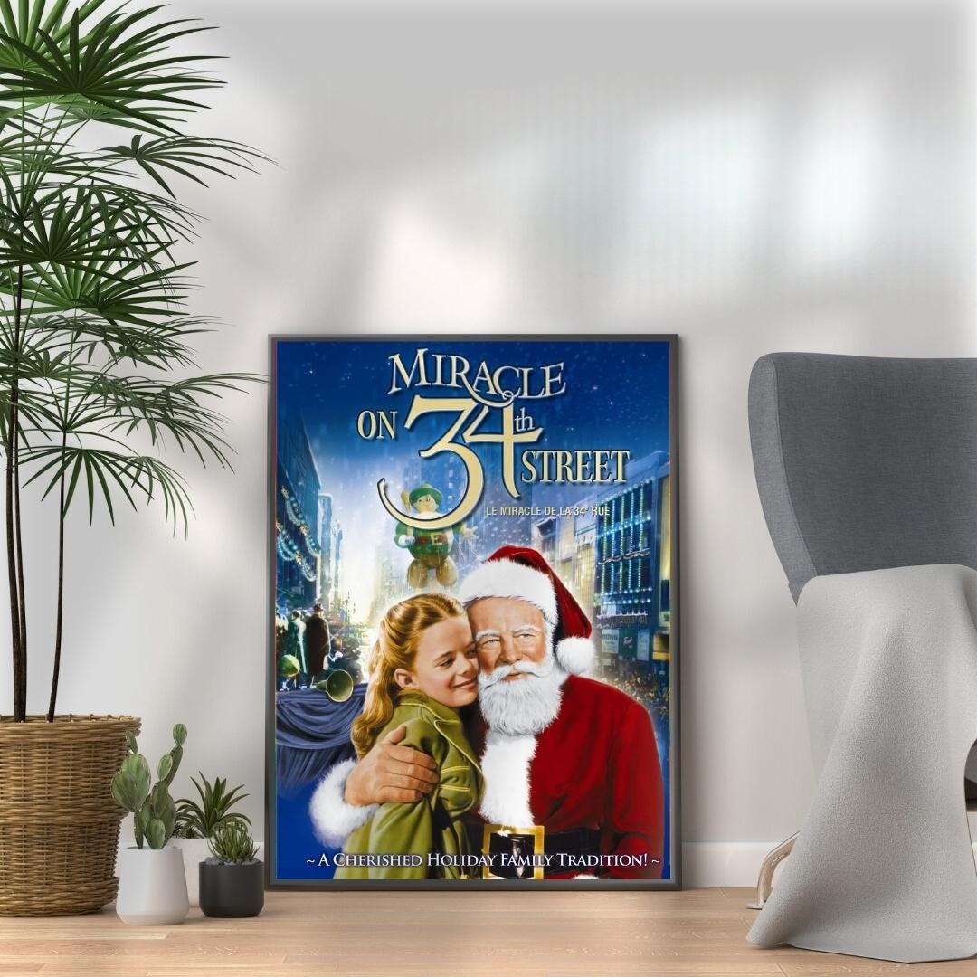 Miracle on 34th Street- Christmas Classic Movie Print - Film Wall Art ...