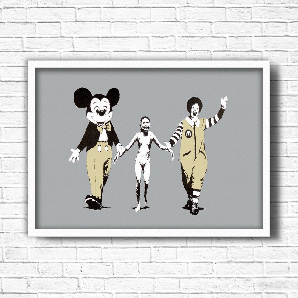 Banksy Napalm Mickey & Mcdonald Print, Graffiti Wall Art, Urban Street ...