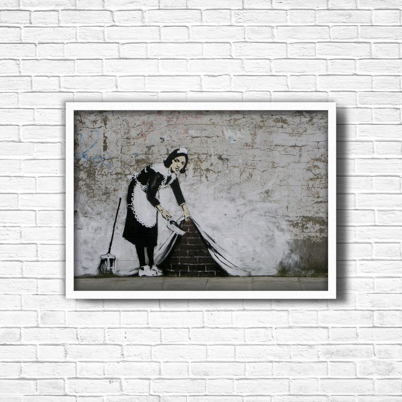 Banksy Sweep It Under the Carpet Print, Graffiti Wall Art, Urban Street ...