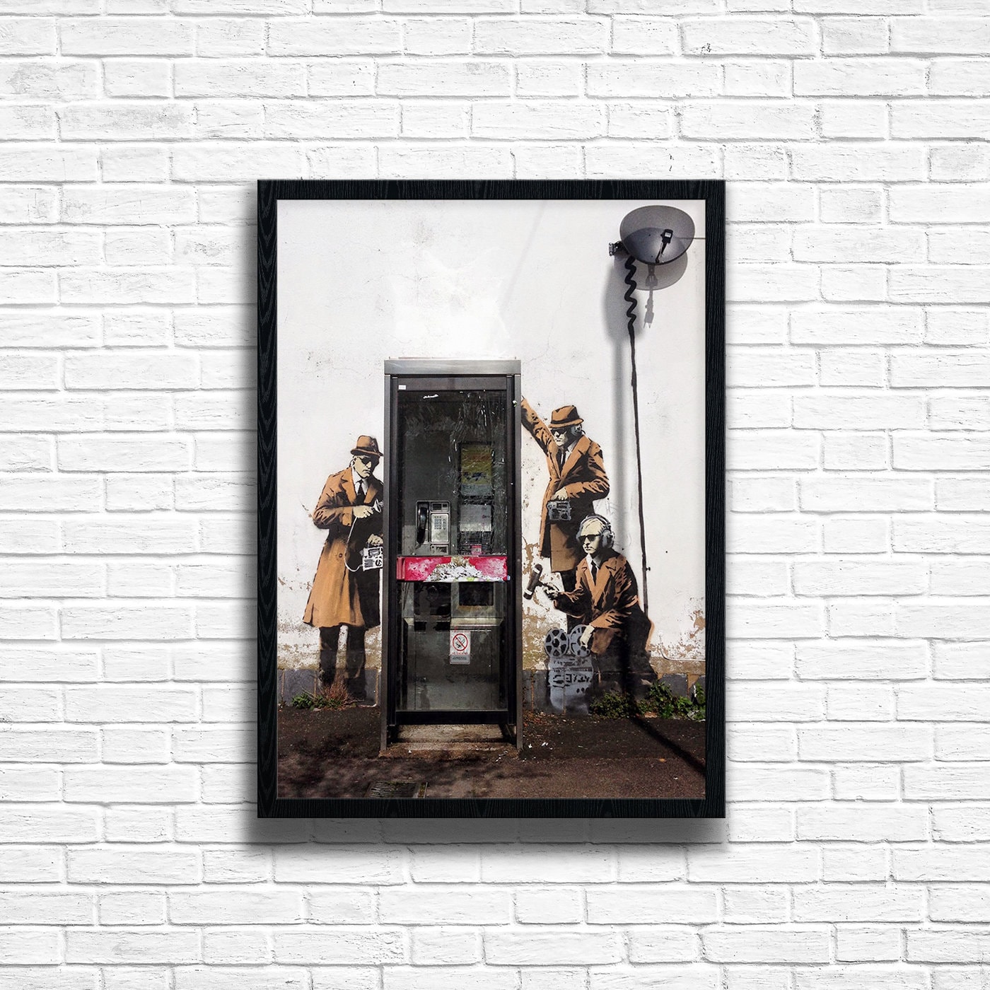 Banksy Spy Booth Telephone Box Print, Graffiti Wall Art, Urban Street ...