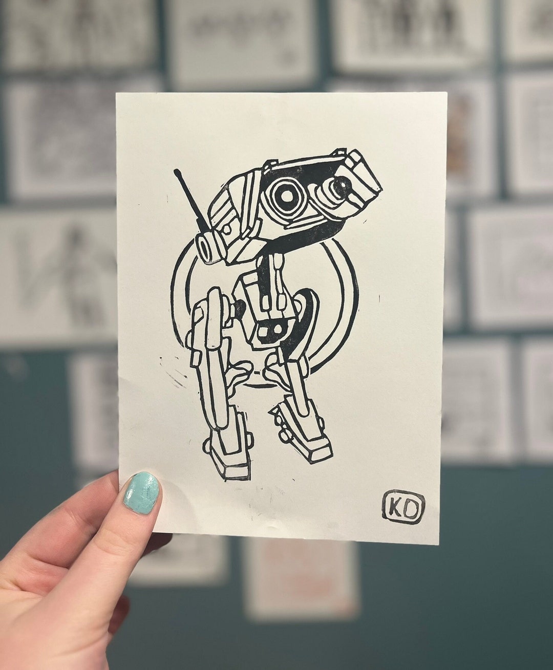 Star Wars BD-1 Linocut Print - Etsy