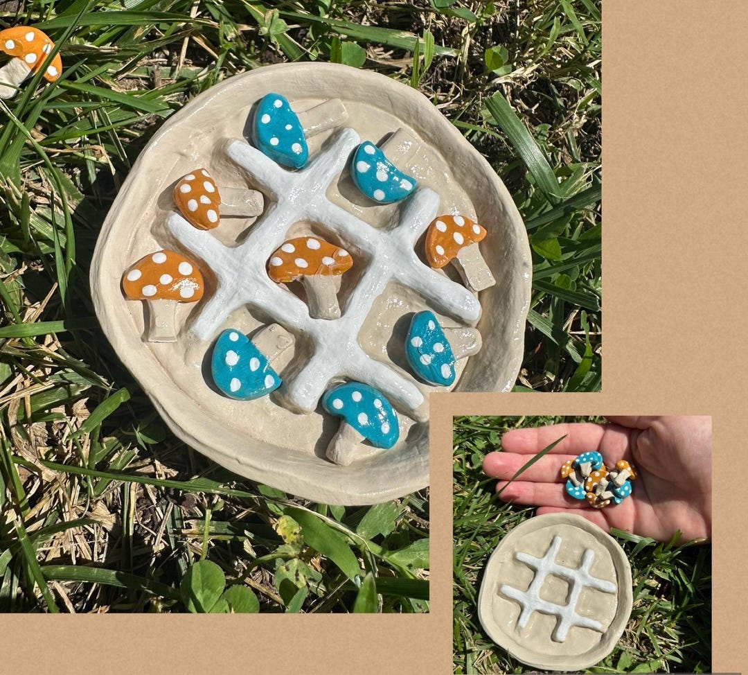 Mushroom Tic Tac Toe, Tic Tac Toe Table Top Game, Coffee Table Game - Etsy