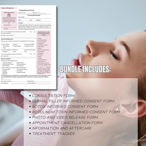 DERMAL FILLER/ BOTOX/ Neurotoxin Printable Forms, Esthetician Forms ...