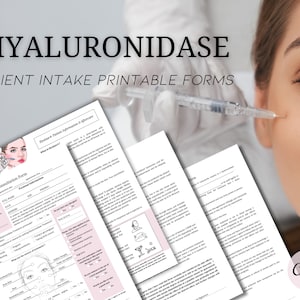 HYALURONIDASE CLIENT INTAKE Forms, Hyalase Consultation Form, Injection ...