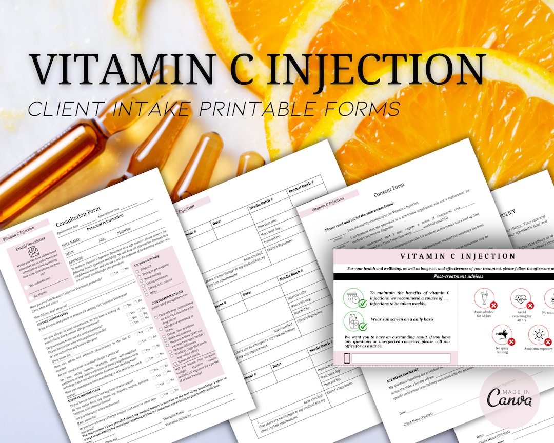VITAMIN C INJECTION Client Intake Forms, Vitamin C Booster Consultation ...