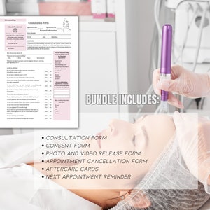 Microneedling Client Intake Forms, Beauty Salon Template, Esthetician ...