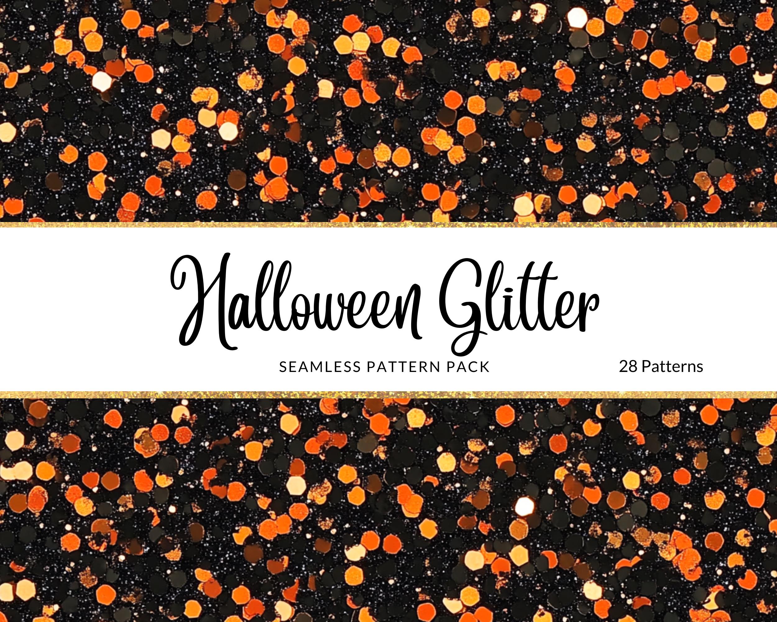 28 Halloween Glitter Digital Papers, Seamless Patterns Commercial Use ...