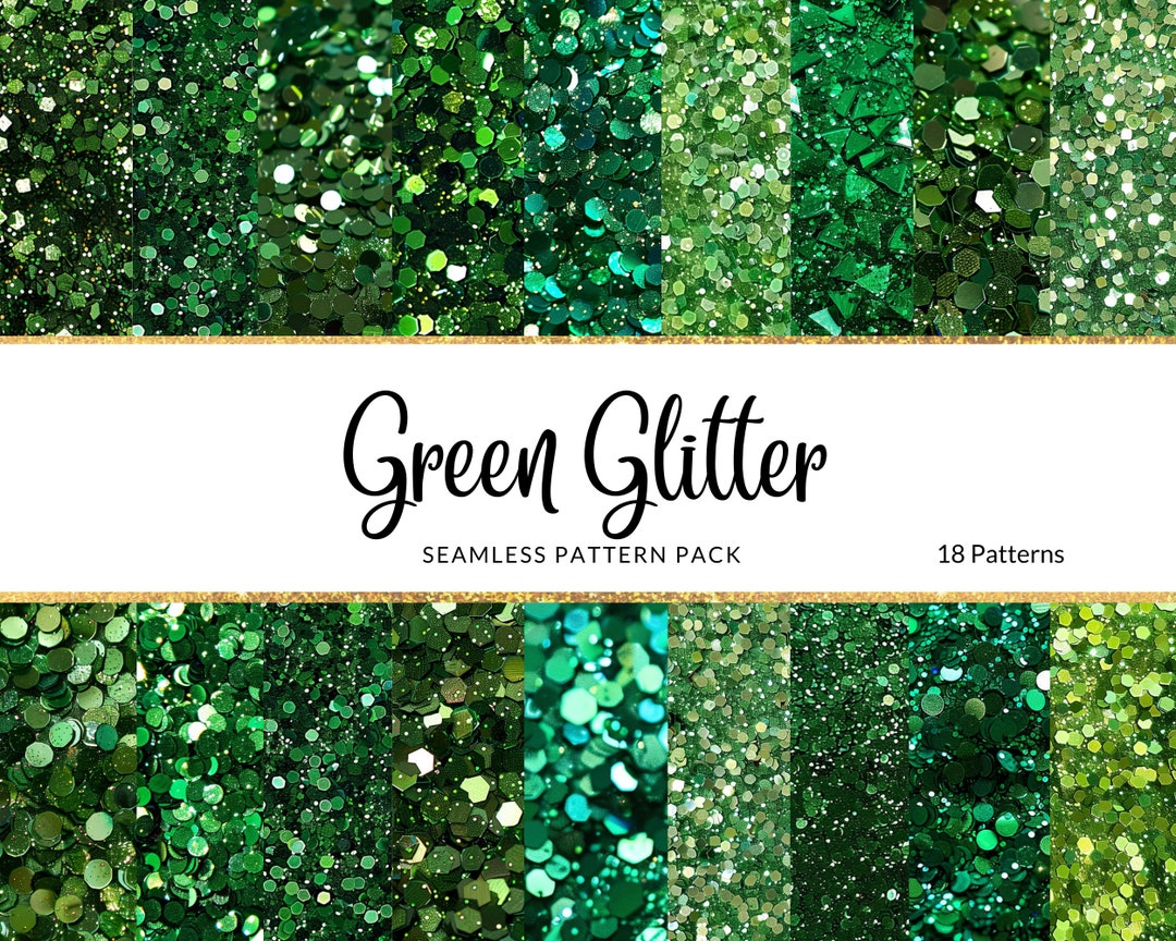 18 Green Glitter Digital Papers, Seamless Digital Patterns. Instant ...