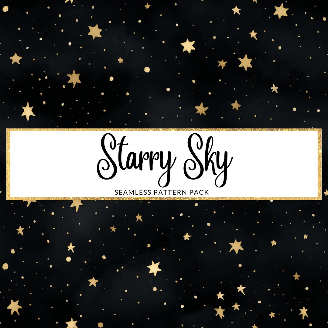 6 Starry Night Digital Papers, Seamless Patterns, Instant Download ...