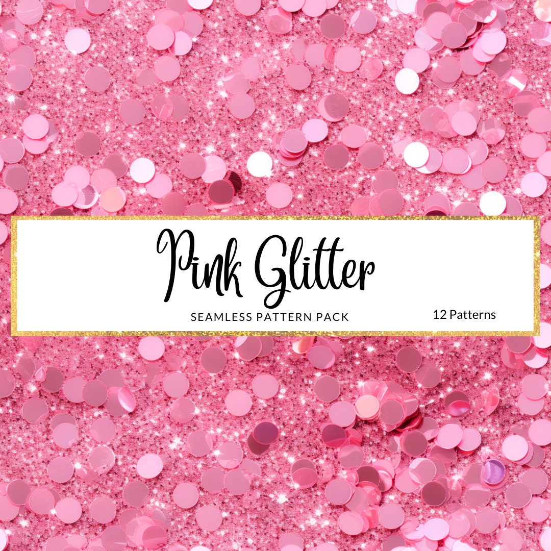 12 Pink Glitter Digital Papers, Seamless Digital Patterns, Pink Sparkly ...