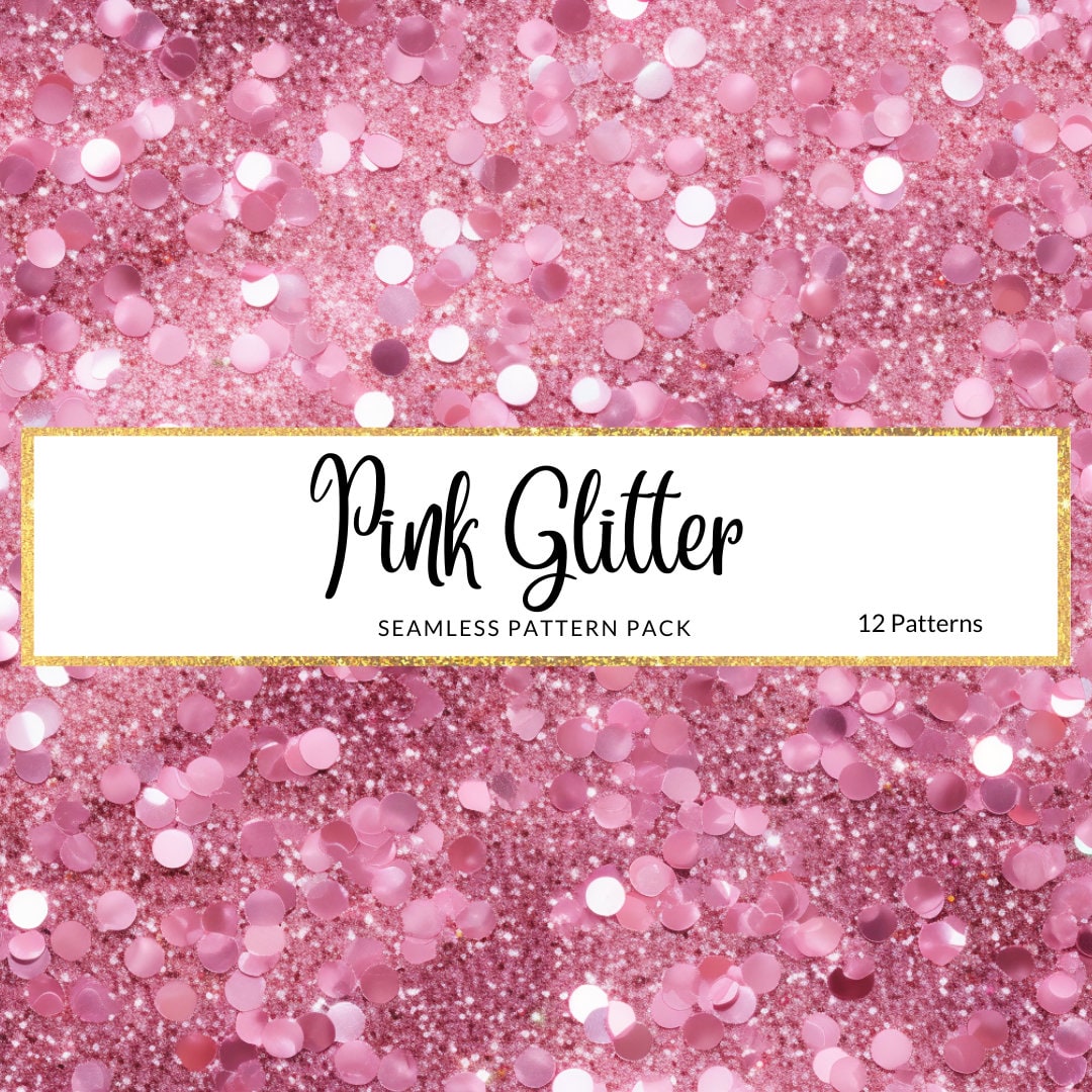 12 Pink Glitter Digital Papers, Seamless Digital Patterns, Pink Sparkly ...