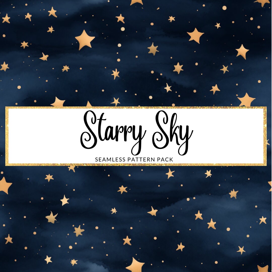 6 Starry Night Digital Papers, Seamless Patterns, Instant Download ...