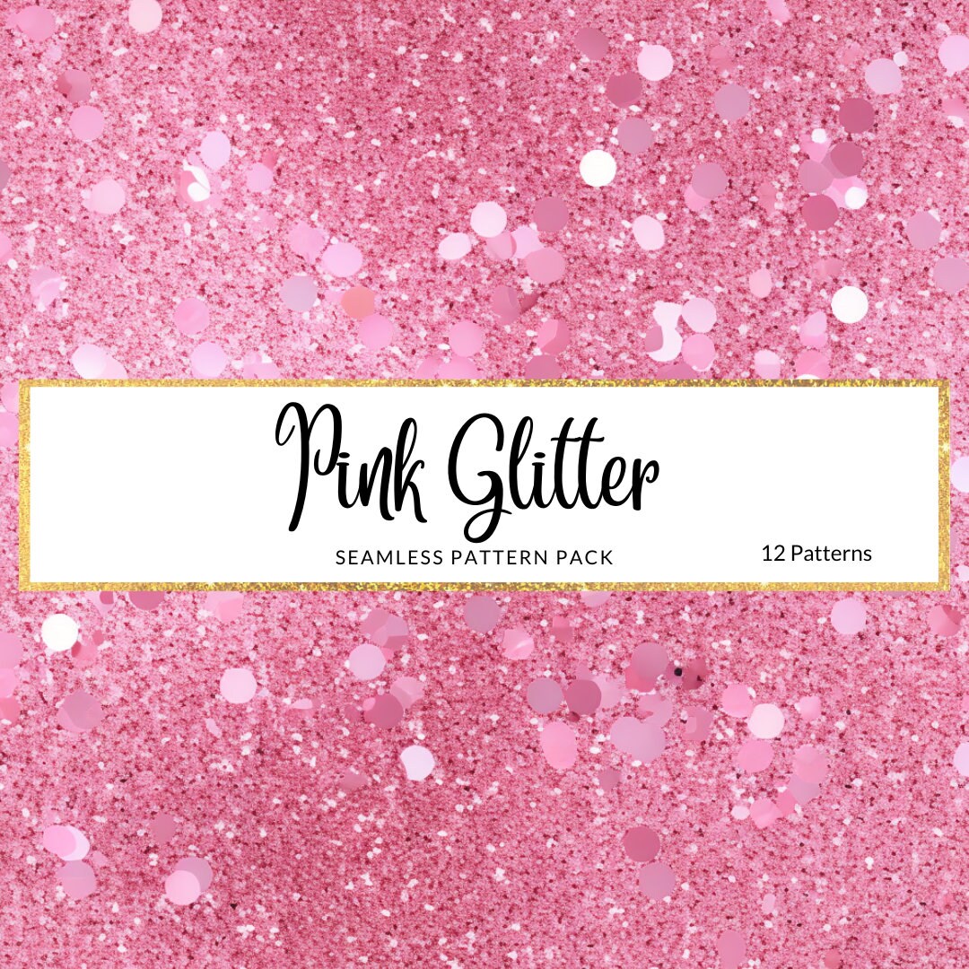 12 Pink Glitter Digital Papers, Seamless Digital Patterns, Pink Sparkly ...