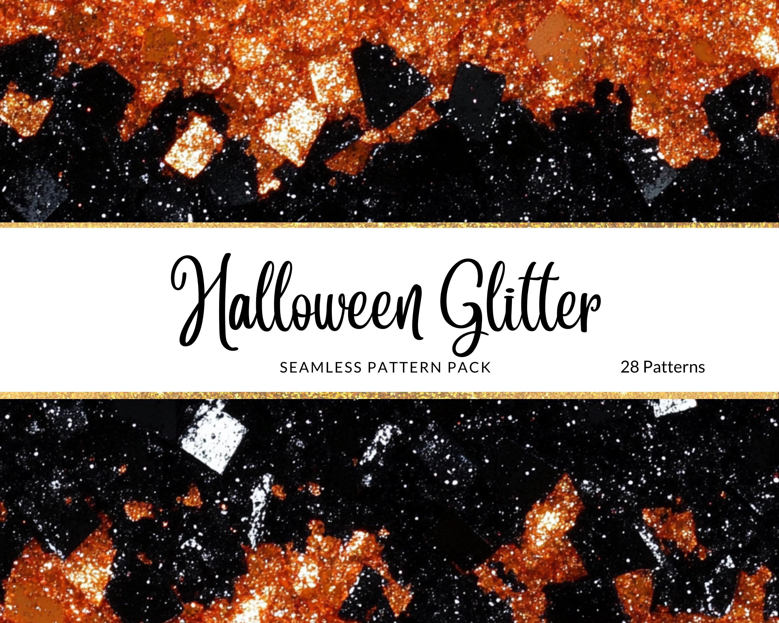 28 Halloween Glitter Digital Papers, Seamless Patterns Commercial Use ...